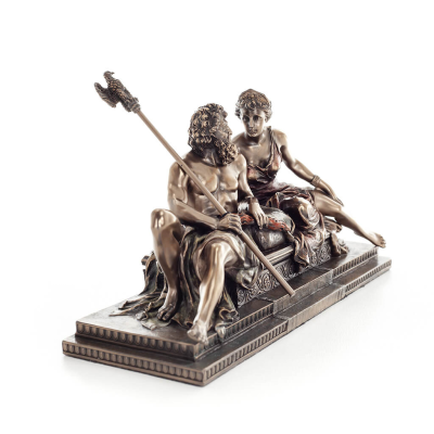 Zeus or Zeus and Hera 19x31cm Full body statue with Electrolytic bronz