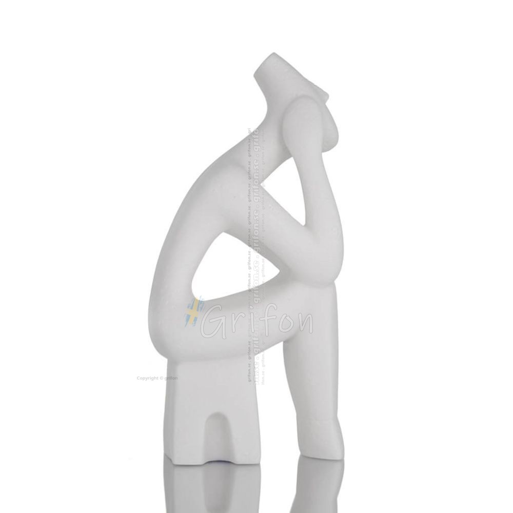 Cycladic figurine thinking 225x10cm Full body alabaster statue, Cyclad
